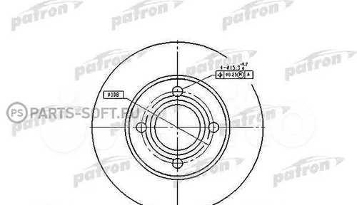 Patron PBD1521 Диск тормозной передн audi 100 76-82, 100 82-90, 100 Avant 77-83, 80 86-91, 90 87-91
