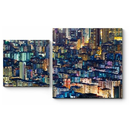 Модульная картина Пейзаж засыпающего Гонконга50x30