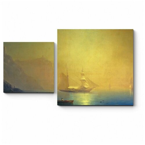 Модульная картина Утро на морском берегу. Судак. 1856 год.70x42