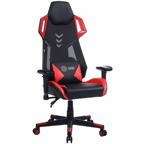 Кресло игровое CACTUS CS-CHR-090BLR, черный/красный