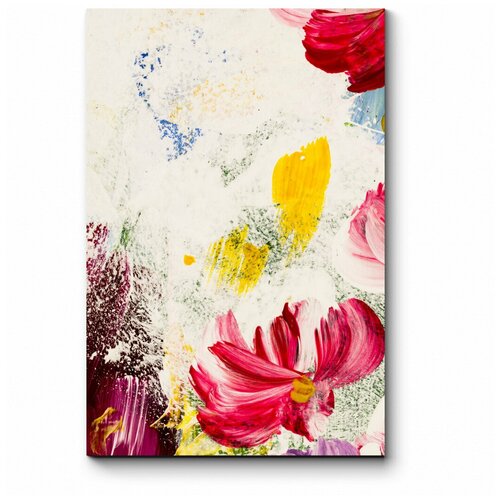 Модульная картина Весенние цветы, абстракция 70x105