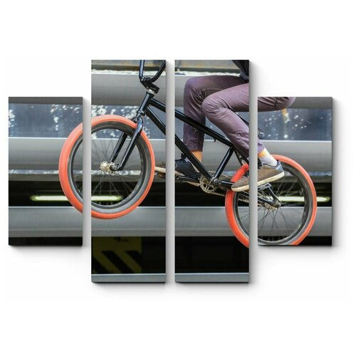 Модульная картина Прыжок велосипедиста200x150