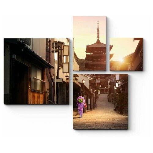 Модульная картина Прогулка по предрассветному Киото82x68
