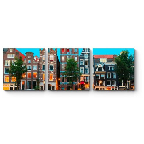 Модульная картина Амстердам каким мы его знаем 120x40