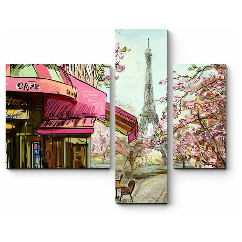 Модульная картина Весенний Париж130x107