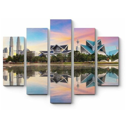 Модульная картина Пастельный закат в Куала-Лумпур85x68