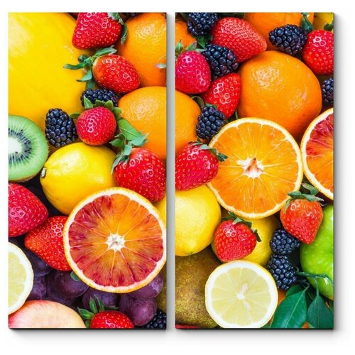 Модульная картина Сочные фрукты50x50