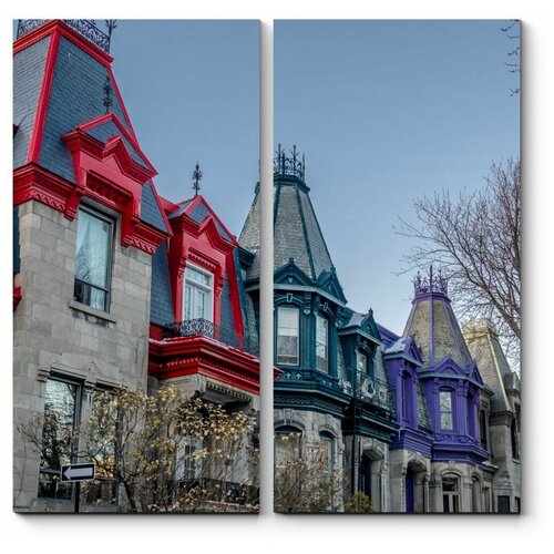 Модульная картина Красочные Викторианские дома в Канаде130x130