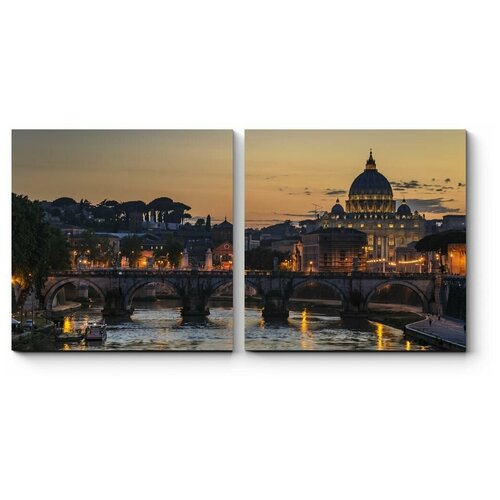 Модульная картина Ватикан на закате, Рим 60x30