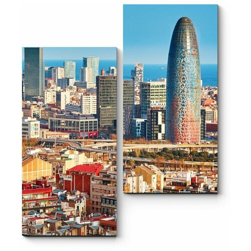 Модульная картина Барселона с высоты прекрасна70x88