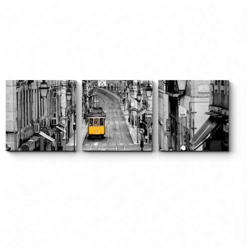 Модульная картина Одинокий трамвай, Лиссабон 180x60