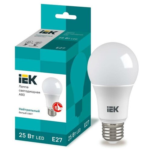 Лампа LED A80 шар 25Вт 230В 4000К E27 IEK LLE-A80-25-230-40-E27 (8шт.)