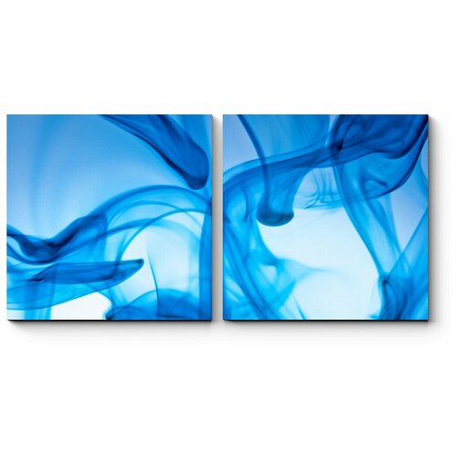Модульная картина Многогранный синий 150x75