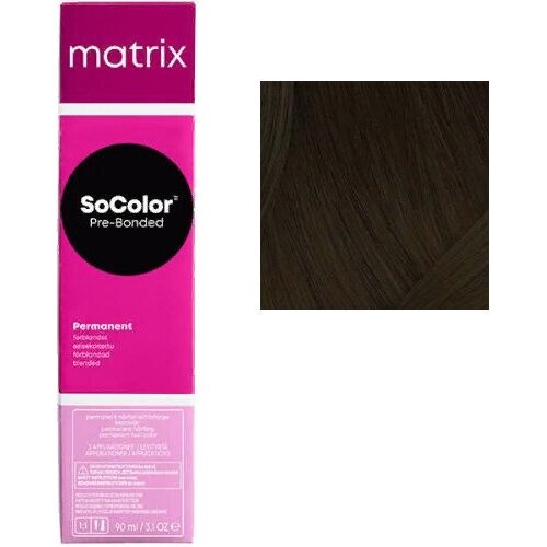 Matrix SoColor перманентная крем-краска для волос Pre-Bonded, 4М шатен мокка пепельный, 90 мл