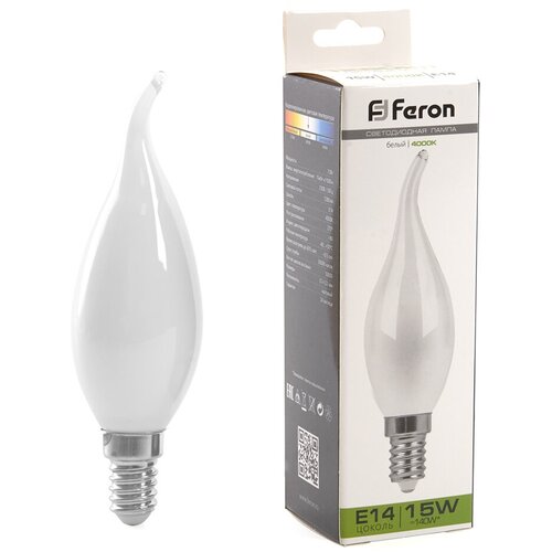 Лампа светодиодная Feron LB-718 Свеча на ветру E14 15Вт 4000K