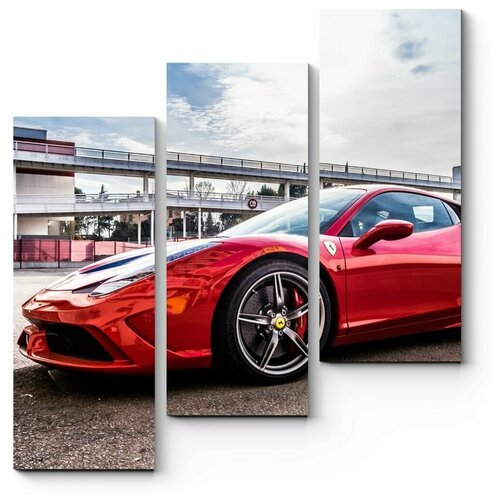 Модульная картина Красный Ferrari 458130x139