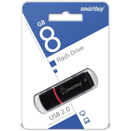 USB Flash Drive 8Gb - Smartbuy Crown Black SB8GBCRW-K