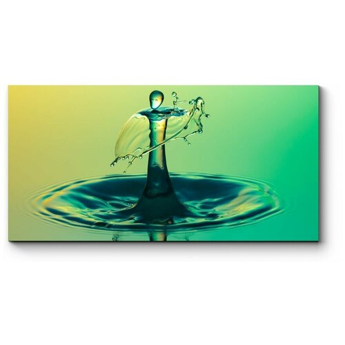 Модульная картина Изумрудная капля на воде 150x75