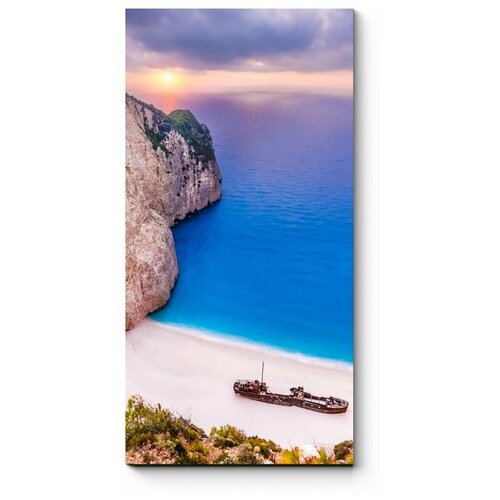 Модульная картина Закат на пляже Греции 20x40