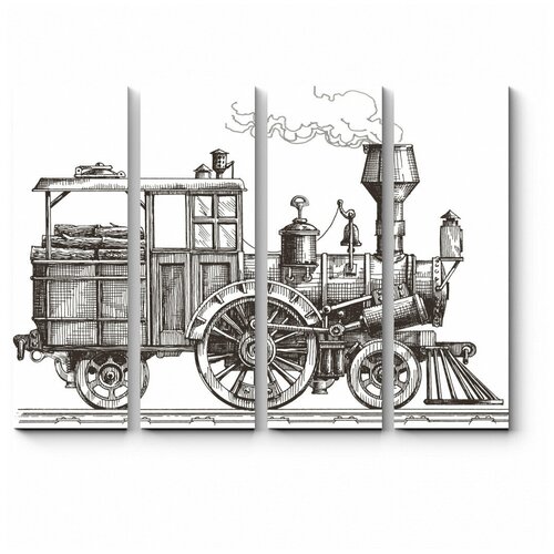 Модульная картина Старинный поезд 200x150