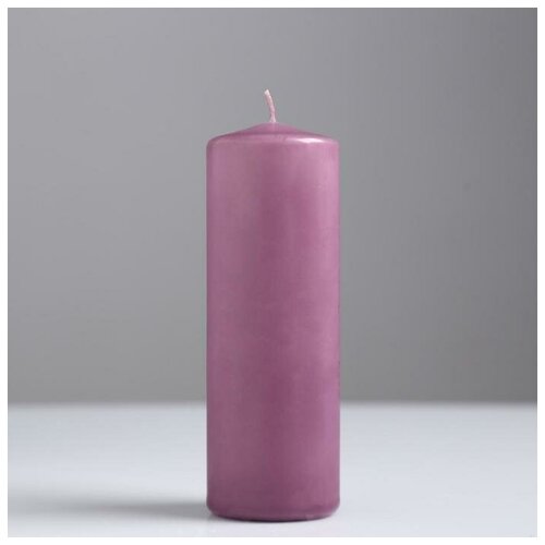 Свеча - цилиндр, 5х15 см, фиолетовая лакированная