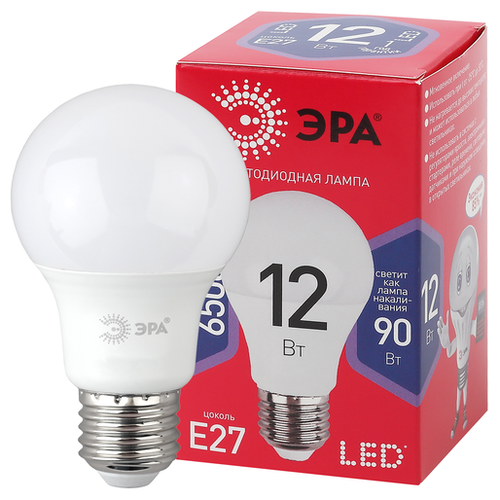 Лампа светодиодная LED A60-12W-865-E27 R (диод, груша, 12Вт, хол, E27) | код Б0045325 | ЭРА (7шт. в упак.)
