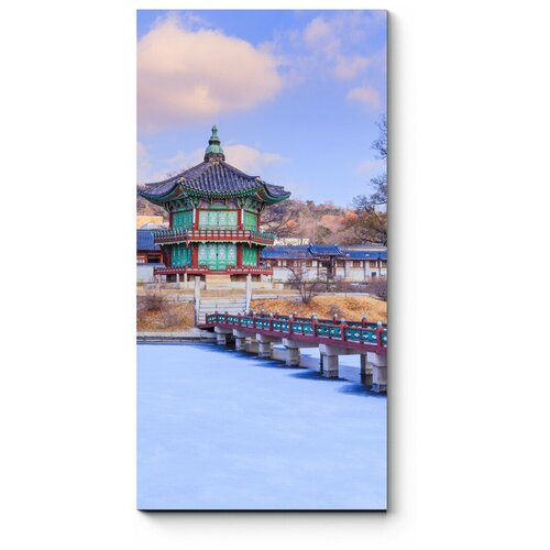 Модульная картина Кёнбоккун тихим зимним днем, Сеул 50x100