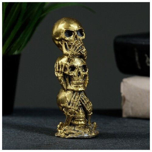 Хорошие сувениры Фигура "Три черепа" состаренное золото, 10х4х4см