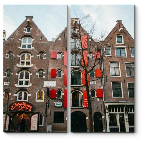 Модульная картина Архитектура улицы красных фонарей 70x70