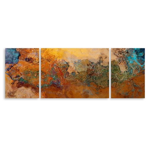 Модульная картина на холсте "Красочный песок" 90x33 см