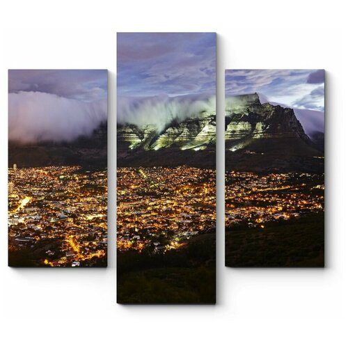 Модульная картина Ватные облака в горах Кейптауна 130x117