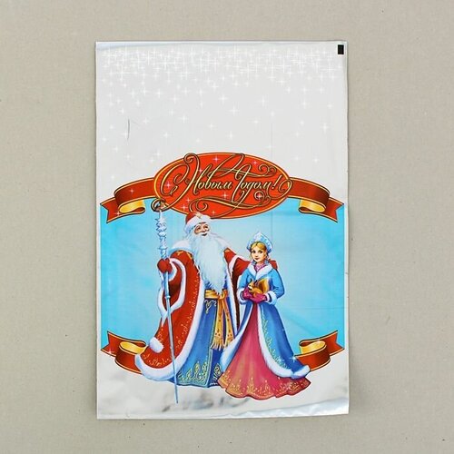 Пакет подарочный Снегурочка 25 х 40 см, цветной металлизированный рисунок 100 шт