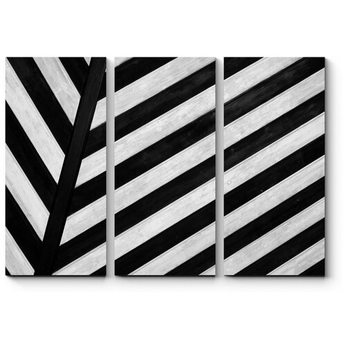 Модульная картина Черно-белый лист60x43