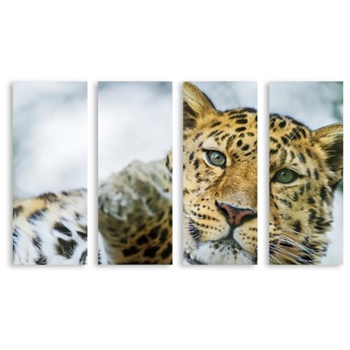 Модульная картина на холсте "Ягуар" 90x55 см