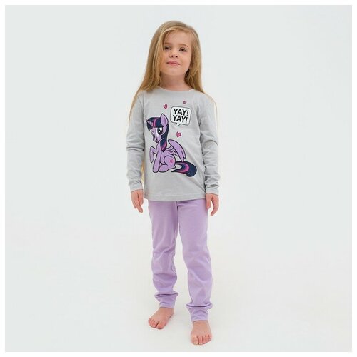 Пижама  Kaftan, размер Пижама детская для девочки My Little Pony, рост 86-92, фиолетовый, серый
