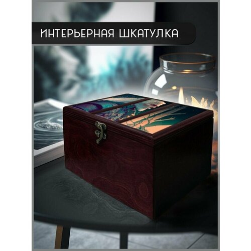 Шкатулка интерьерная Тройная для украшений вишневая 22x17x12 см Игры The Witcher - 59