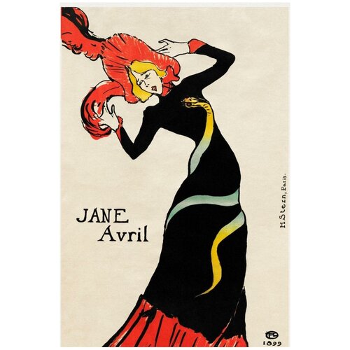Постер / Плакат / Картина Афиша - Jane Avril 40х50 см в раме