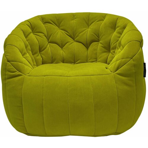 Бескаркасное кресло для отдыха aLounge - Butterfly Sofa - Lime Citrus (велюр, салатовый) - лаунж мебель в гостиную, спальню, детскую, офис, на балкон