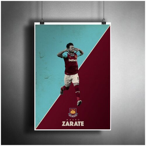 Постер плакат для интерьера "Футболист Мауро Сарате. Бока Хуниорс"/ Декор дома, офиса. A3 (297 x 420 мм)