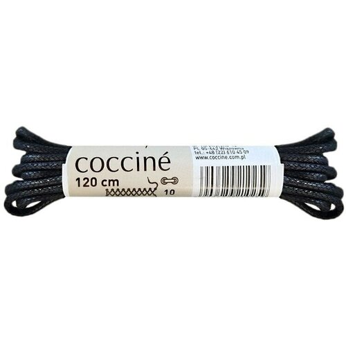 Шнурки хлопковые вощеные тонкие Coccine, черный, 3 мм, 120 см