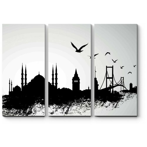 Модульная картина Иллюстрация Стамбула, город небоскребов 100x72