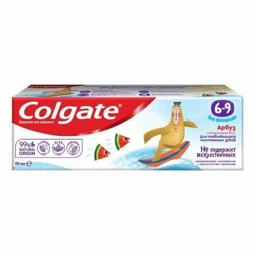 Зубная паста детская Colgate Арбуз 6-9 лет без фторида 60 мл