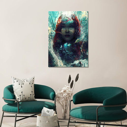 Интерьерная картина на холсте - Девушка-море арт 40х60