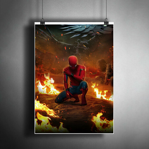 Постер плакат для интерьера "Фильм: Человек-паук: Возвращение домой. Spider-Man: Homecoming (2017). Комиксы Марвел" / A3 (297 x 420 мм)