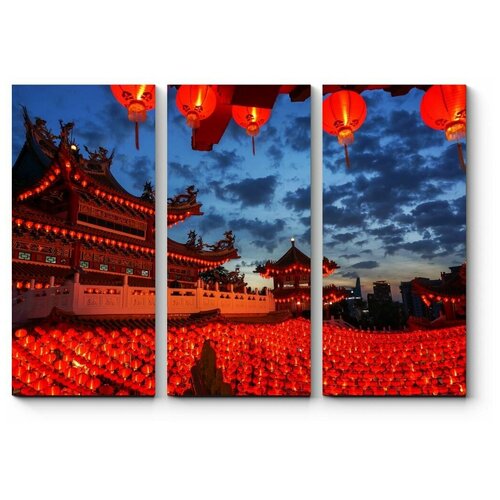 Модульная картина Храм Тянь Хоу в сумерках170x122