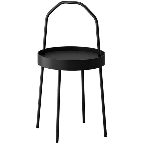 Приставной столик IKEA BURVIK диам 38 см черный
