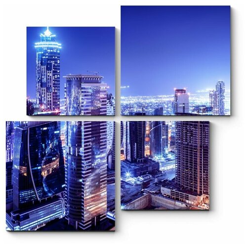 Модульная картина Дубай в сиянии ночных огней 90x90