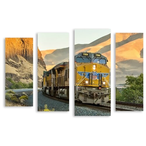 Модульная картина на холсте "Скорый поезд" 90x63 см