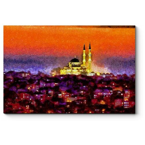 Модульная картина Сияющий Стамбул ночью 110x73