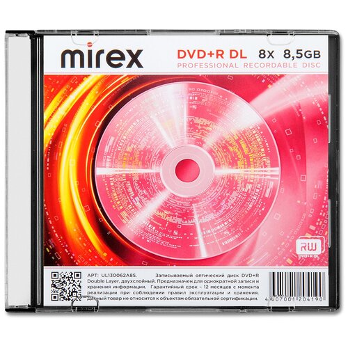 Диск Mirex DVD+R DL 8,5Gb 8x slim